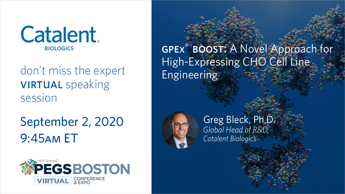Catalent Biologics to Present at PEGS Boston Virtual Conference & Expo